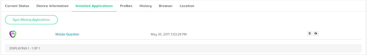 Device detail view – Mobile Guardian