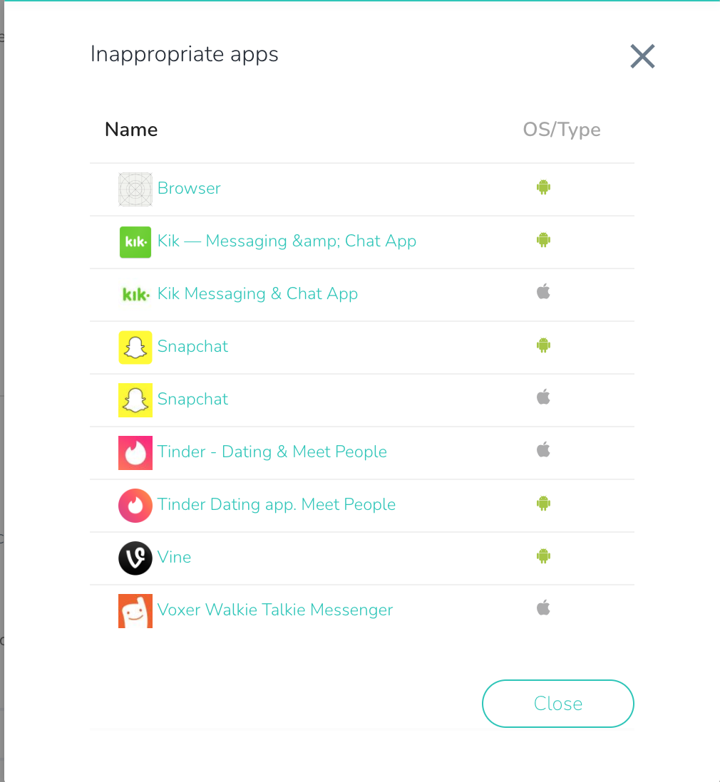 Inappropriate app function – Mobile Guardian