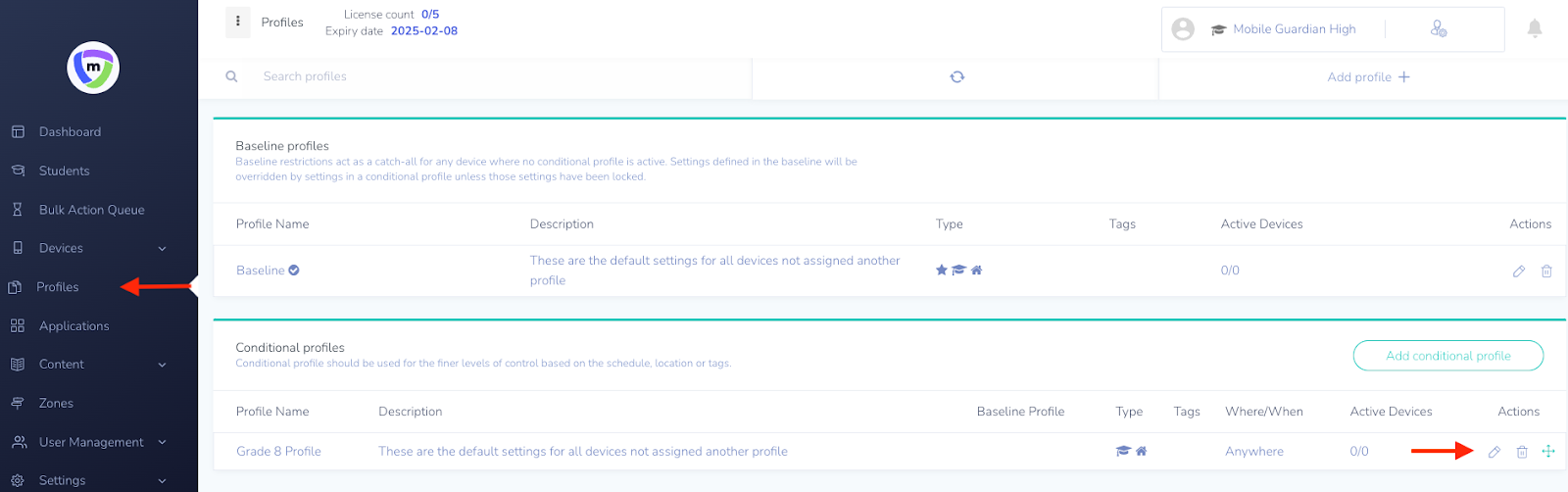 Configuring Passcode Settings for Profiles – Mobile Guardian