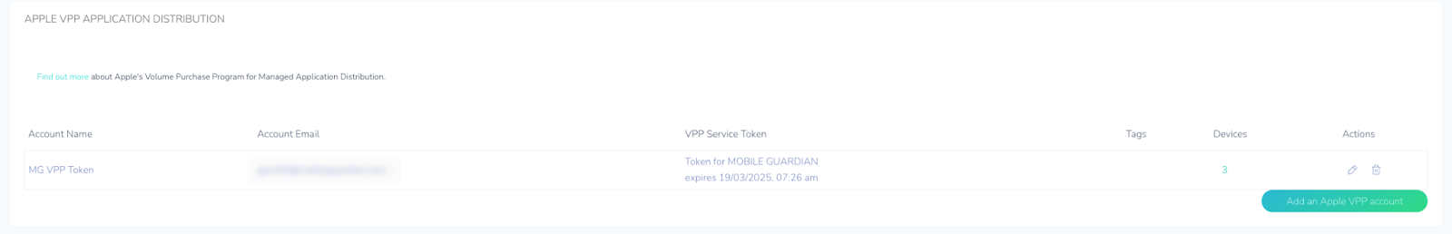 Updating/Renewing a VPP Token – Mobile Guardian