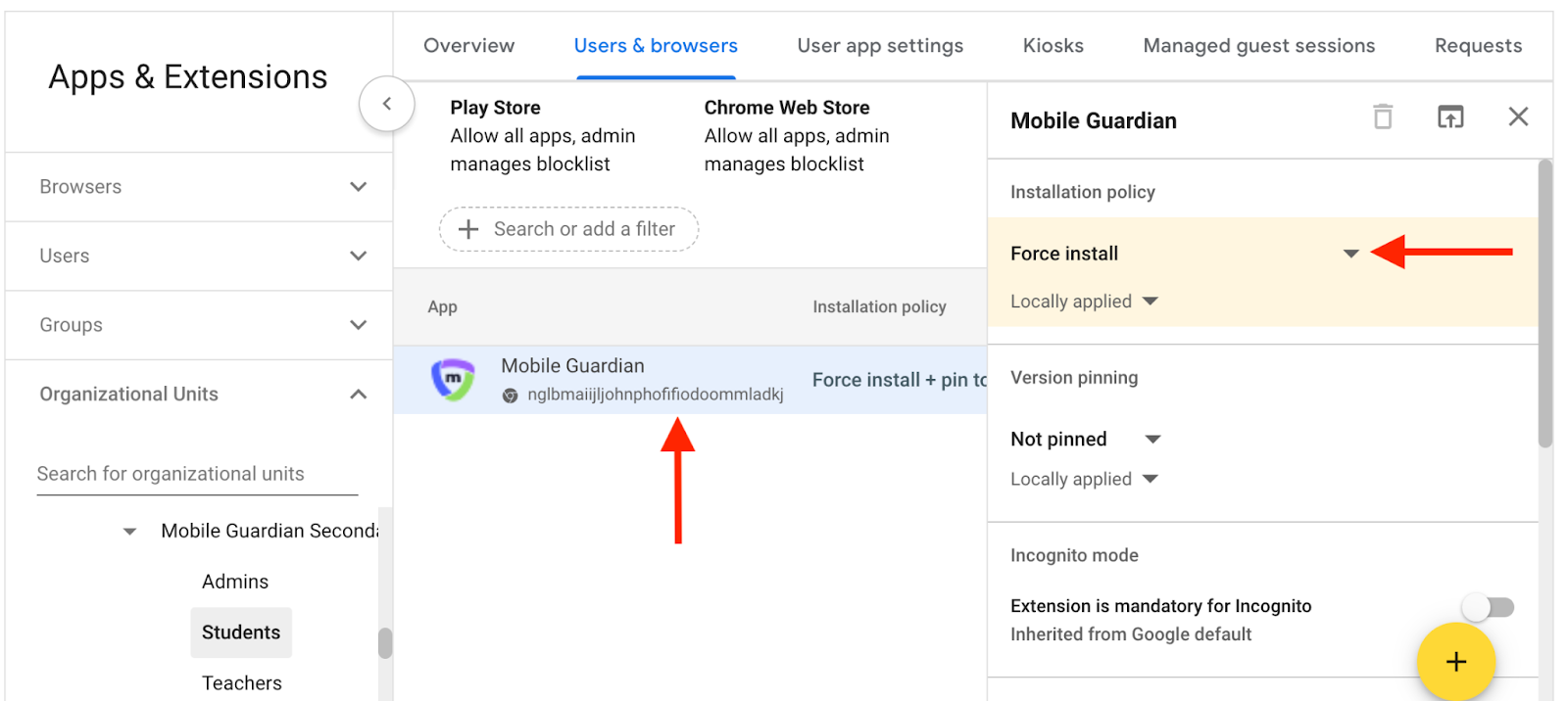Disable the Mobile Guardian Extension on your Google Work Space – Mobile Guardian